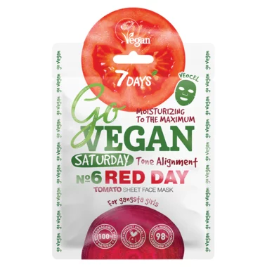 7DAYS Sheet maska za lice Go Vegan - Red Day