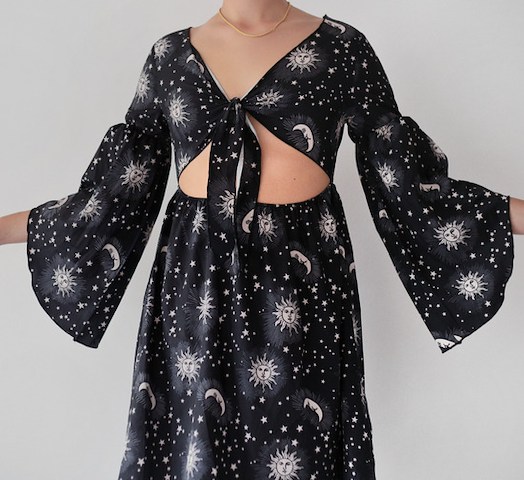   Astro Sun and Moon bell sleeve haljina