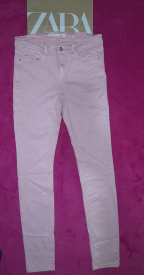 Zara roze slim farmerke vel 30 M/L NOVO!%%