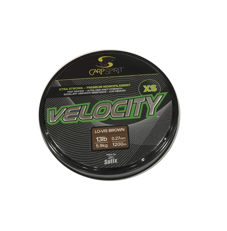 CARP SPIRIT Damil velocity xs extra strong, 1200 m, 0.27 mm, Lo-vis, Braon