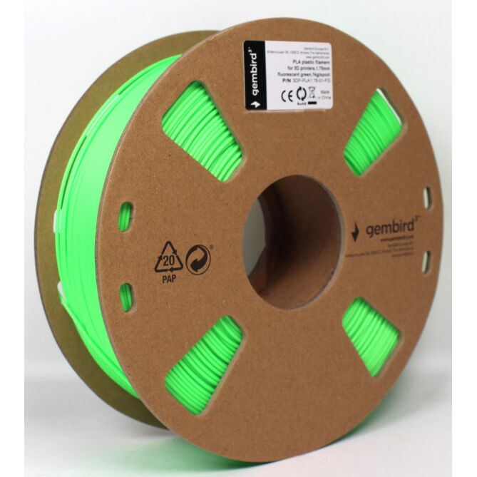 3DP-PLA1.75-01-FG PLA Filament za 3D stampac 1.75mm, kotur 1KG plamen sjajan Green