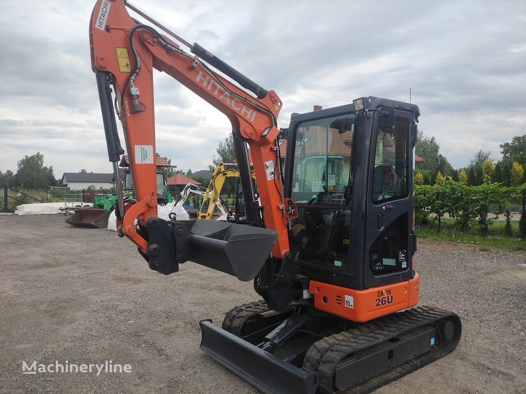 Hitachi ZX 26U - 6 2017r hydrauliczne szybkozłącze obrót w obrysie maszy mini bager