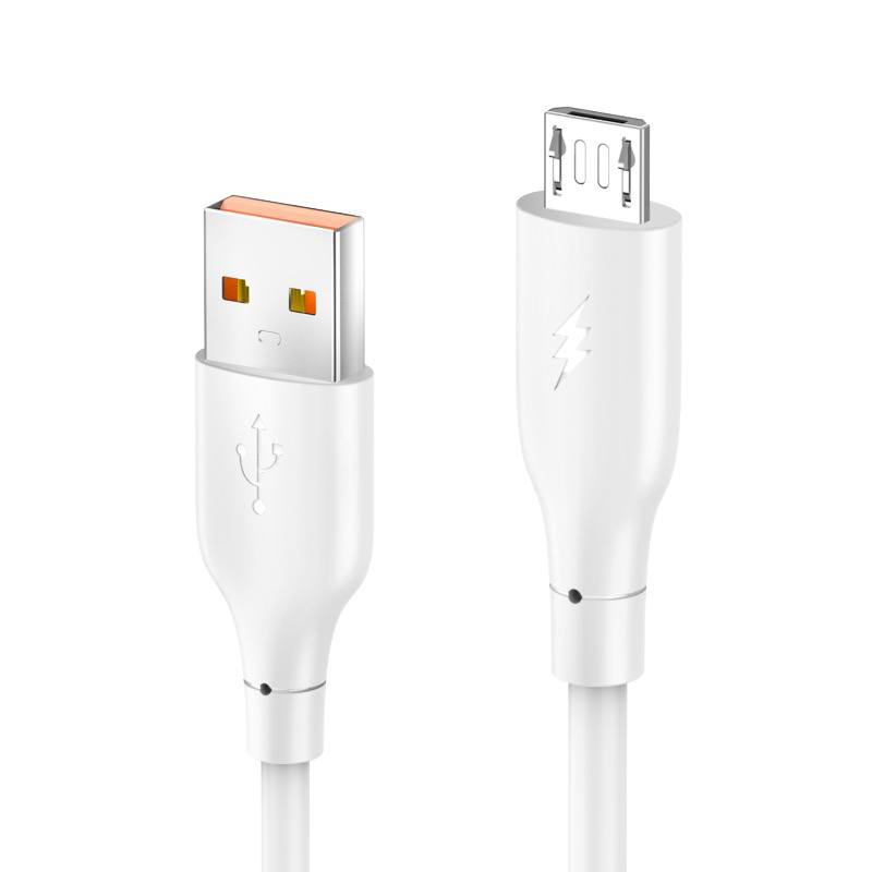 Data kabl KONFULON DC63, 3A, USB na micro USB beli 1m