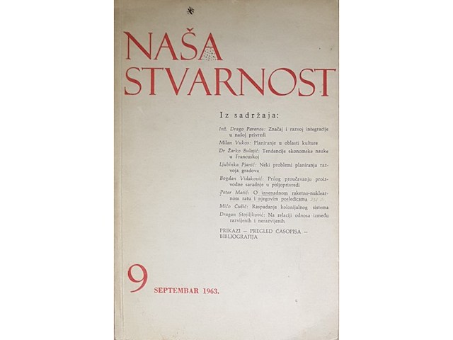 Naša Stvarnost Br.9 1963