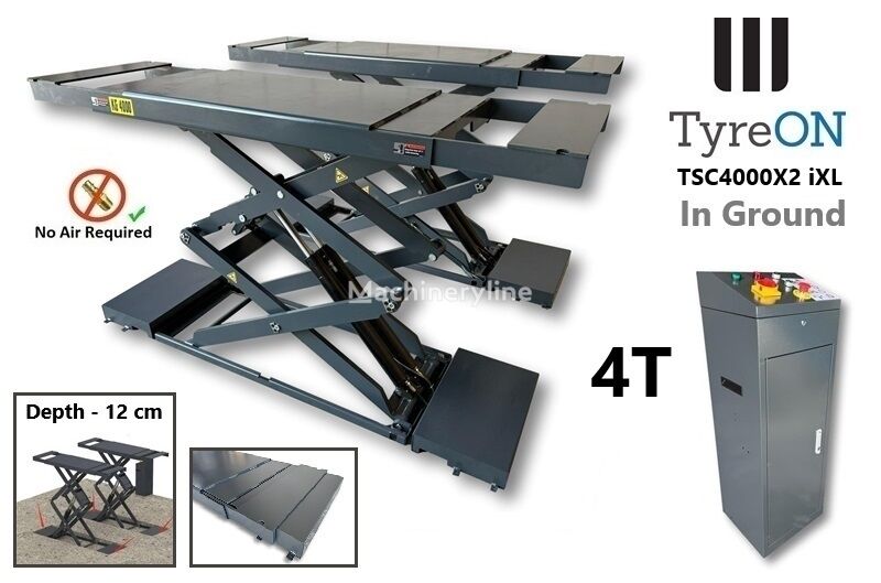 Nova TyreON TSC4000X2iXL In floor scissor lift - Double extensions - 12 cm i makazasta auto dizalica