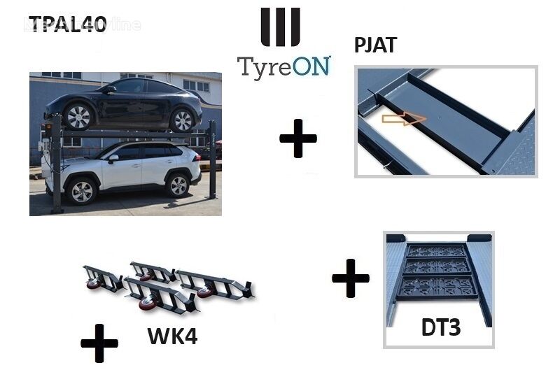 Nova TyreON ► TPAL40 4 post parking lift 4000 kg + WK4 wheel kit + DT3 3 dri četvorostubna dizalica