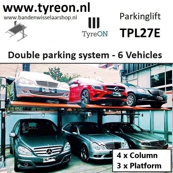 Nova TyreON ► TPL27E-3 car parking lift - electric release of safety locks - četvorostubna dizalica