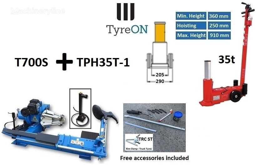 Novi TyreON ► T700S 42 Inch truck tyre changer + 35T 1-stage air hydraulic j demonterka