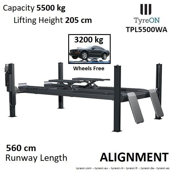 Nova TyreON TPL5500WA 4 post alignment lift - 5.6 meter runways - Fully inte četvorostubna dizalica