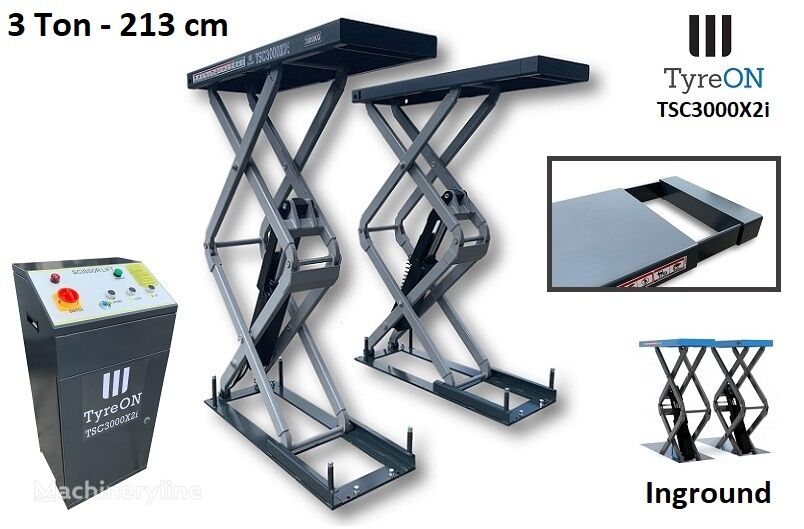 Nova TyreON TSC3000X2i in floor scissor lift - extendable tables makazasta auto dizalica