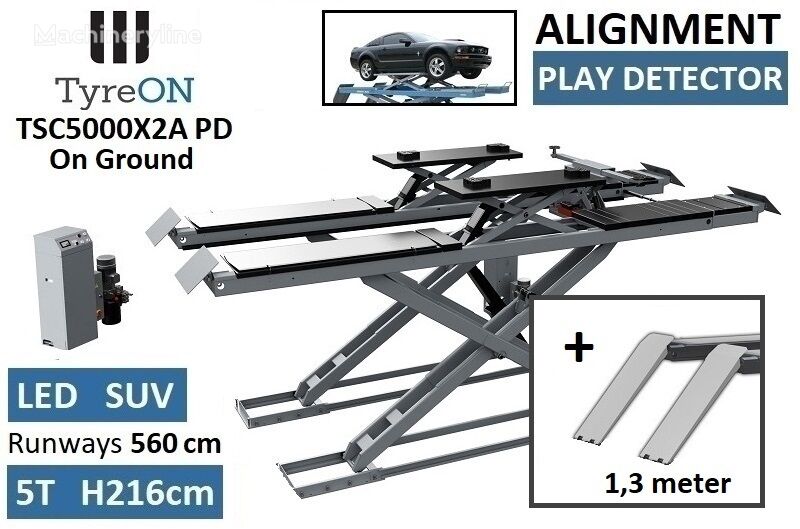 Nova TyreON TSC5000X2A PD Alignment scissor lift - On floor - Free wheel lif makazasta auto dizalica