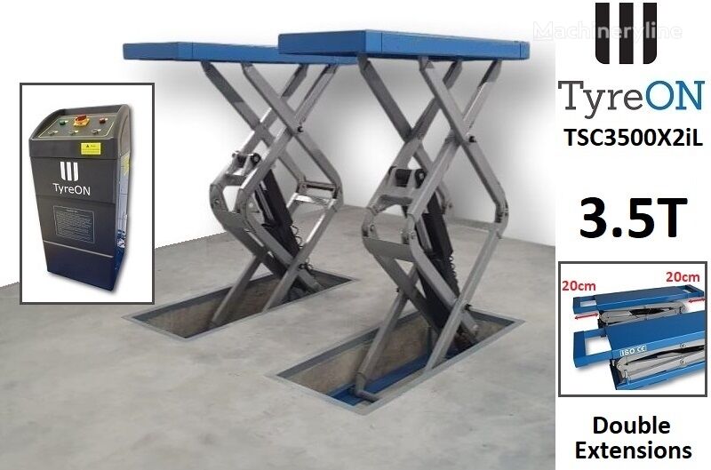 Nova TyreON TSC3500X2iL In floor scissor lift - Double extensions makazasta auto dizalica