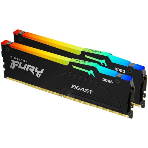 Kingston 32GB (2x16GB) DDR5 6000MT/s CL36 FURY Beast Black RGB EXPO DIMM memorija | KF560C36BBE2AK2-32