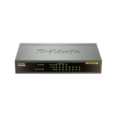 D-Link 8-Port PoE Fast Ethernet 10/100Mbps Desktop Switch with 4 Port PoE (52W) | DES-1008PA