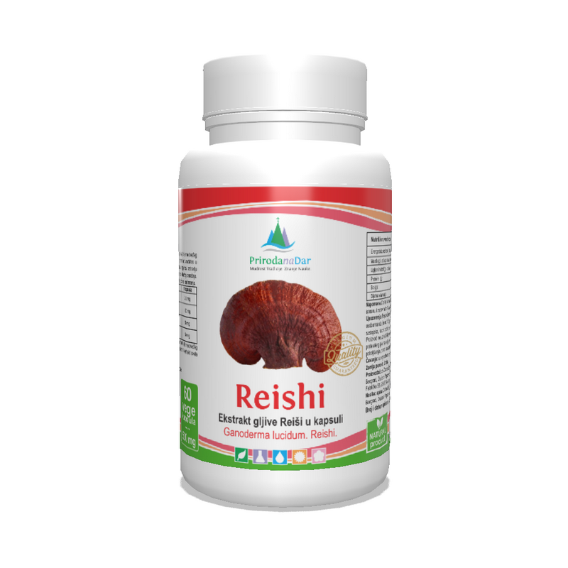 EKSTRAKT REISHI (Ganoderma lucidum) 30% Beta Glukana 60 KPS 500mg PRIRODA NA DAR