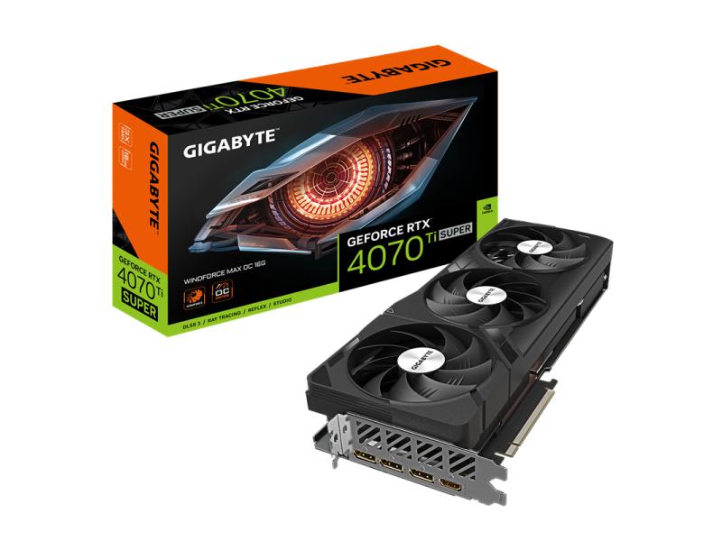 GIGABYTE NVIDIA GEFORCE RTX 4070 TI SUPER WINDFORCE MAX OC 16GB GV-N407TSWF3MAX OC-16GD GRAFIČKA KARTA