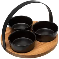 Secret De Gourmet Set Za Posluživanje X3 Metal/drvo Acacia Crna