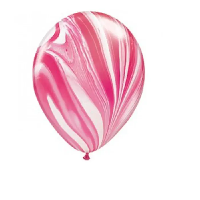 Qualatex Balon SuperAgate, Lateks, 28 cm, Crveno-beli