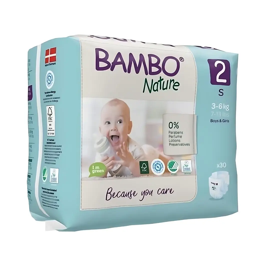 Bambo Nature Pelene za bebe, Veličina 2, 30 komada