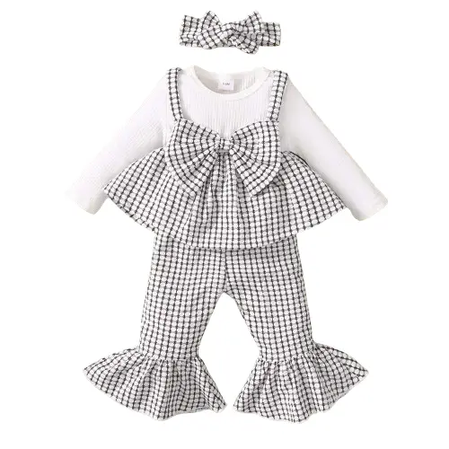 BUBU Komplet bluza i pantalone za bebe, Crno-beli