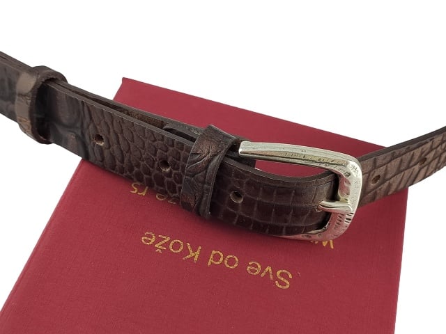 Uski ženski kožni kaiš braon zmija