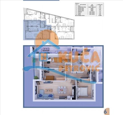 Prelep troiposoban stan, novogradnja 78,5m2, 2.spr