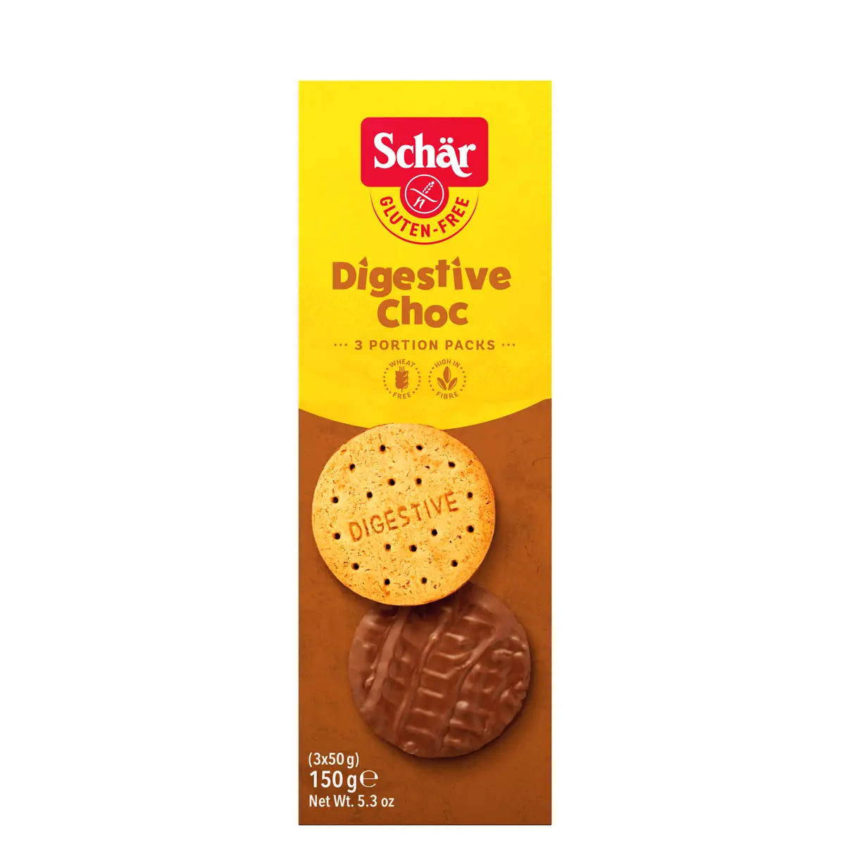 Schar Digestiv Choco keks preliven čokoladom bez glutena, 150 g