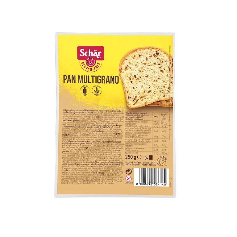 Schar Pan Multigrano Hleb sa semenkama bez glutena, 250 g