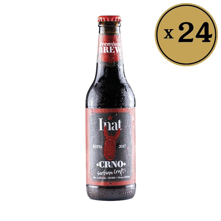 Inat Pivo Crno, 0.33l, 24 komada