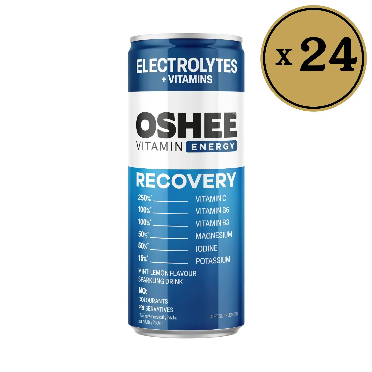 Oshee Energetsko piće, Recovery elektroliti i vitamini, Nana-limun, 0.25l, 24 komada