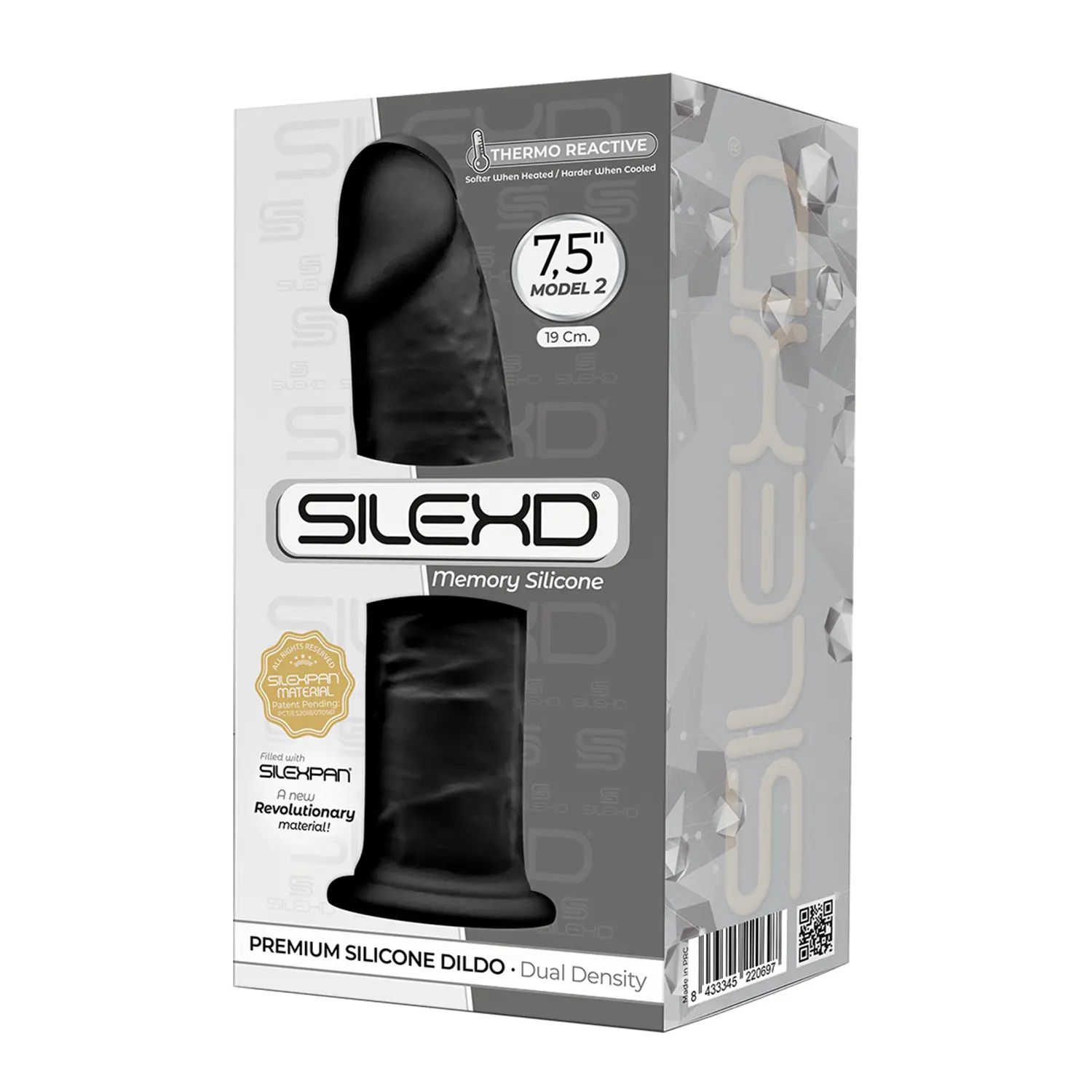 Silexd Dildo Silexd Model 1, 7'5", Crni