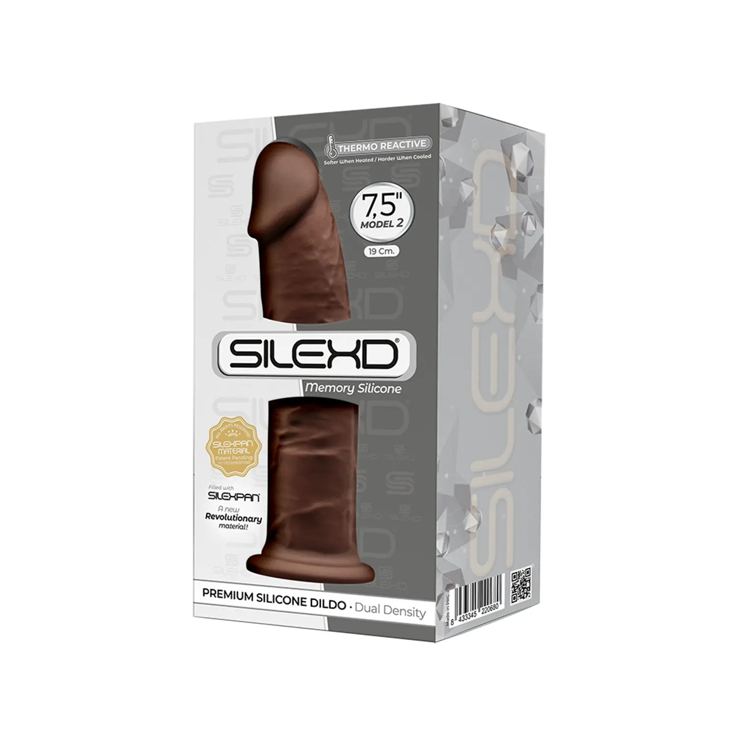 Silexd Dildo Silexd Model 1, 7'5", Braon