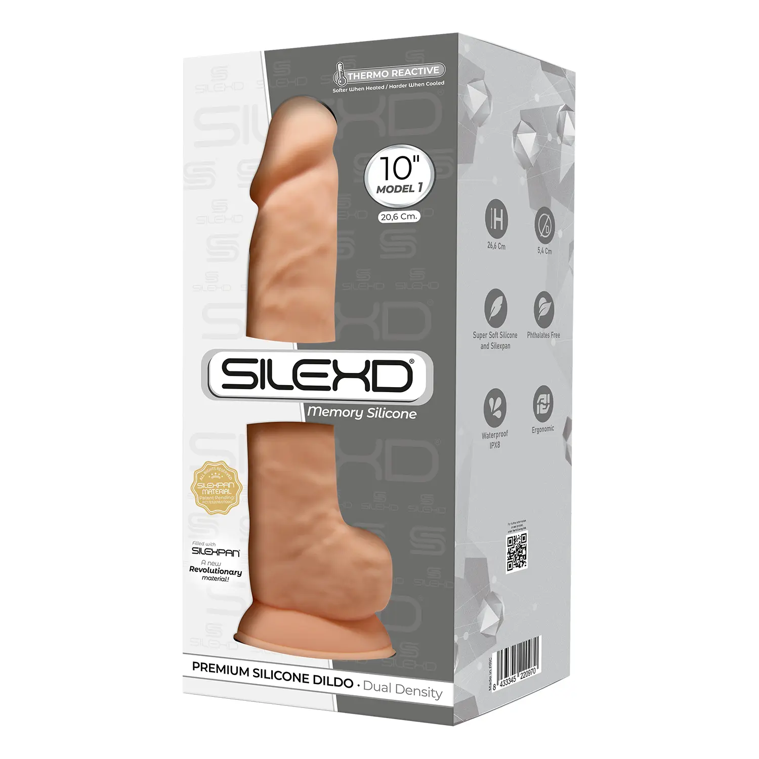 Silexd Dildo Model 1, 10", Boja kože