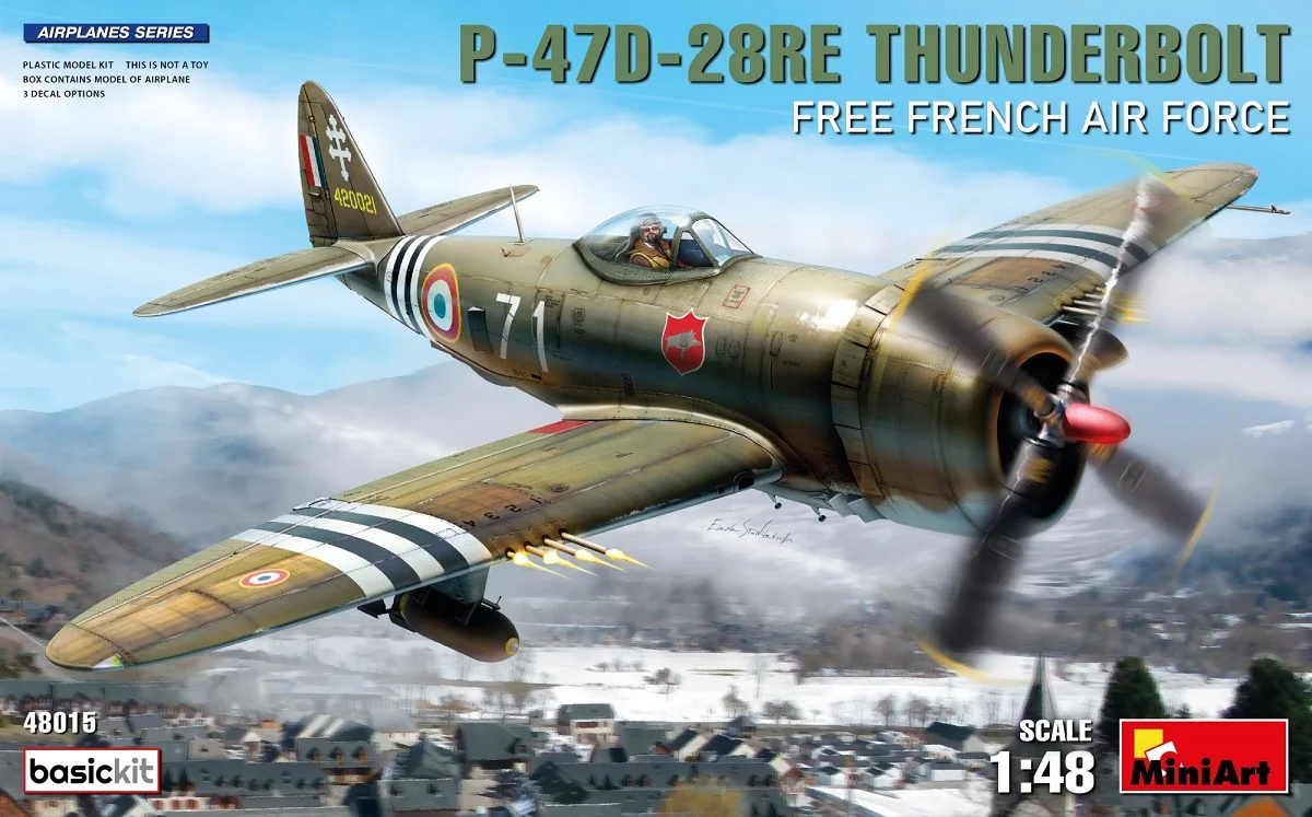 MINI ART 1/48 P-47D-28RE Thunderbolt ‘Free French Air Force’ (Basic Kit)