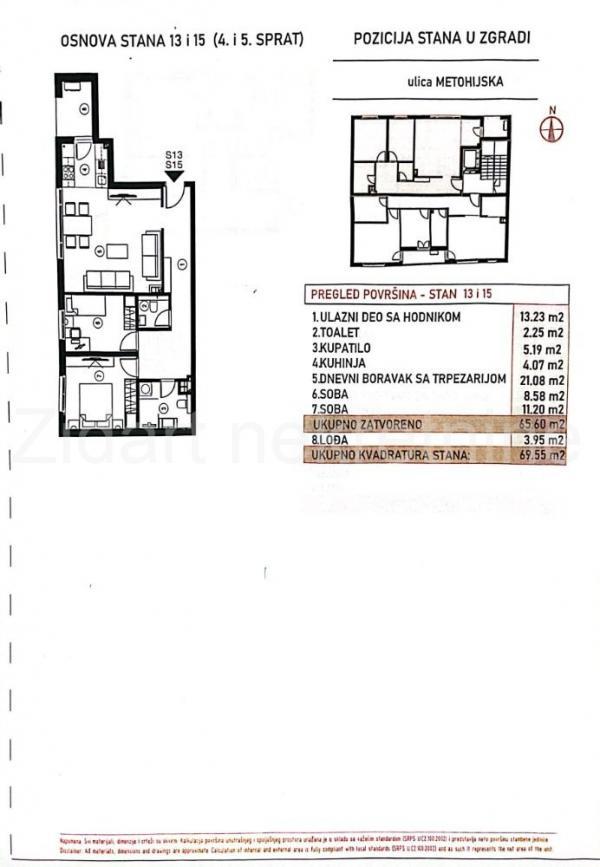 Metohijska, Dvoiposoban stan na prodaju, 69m2, 229.500€