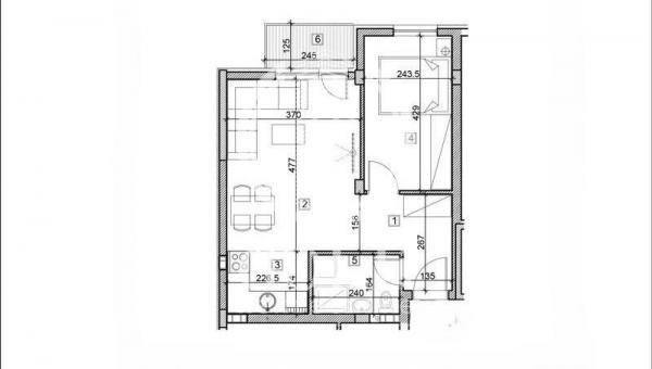 Dvosoban stan na prodaju, 44m2, 129.000€