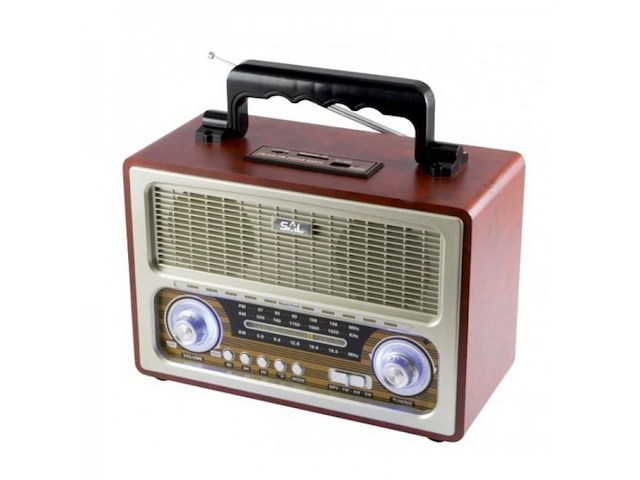 Radio prijemnik RRT3B prenosni retro 2x3W, FM, USB, microSD, Bluetooth, baterija 1300mAh