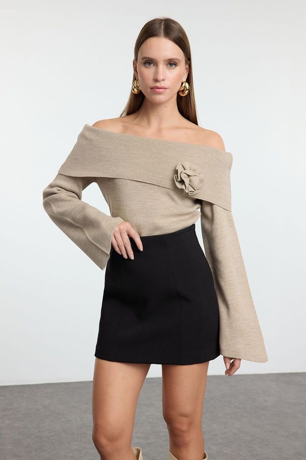 TRENDYOL MINK ROSE DETAILED KNITWEAR SWEATER
