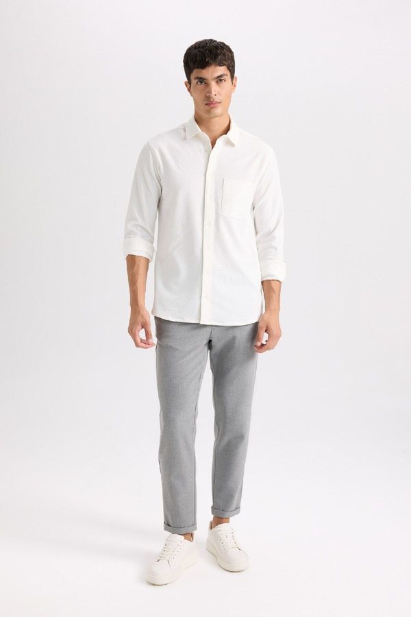 DEFACTO MEN'S GRAY JOGGER CRINKLE SKINNY LEG PANTS