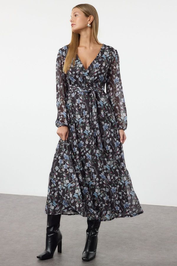 Trendyol Multicolored Floral Maxi Knit Dress