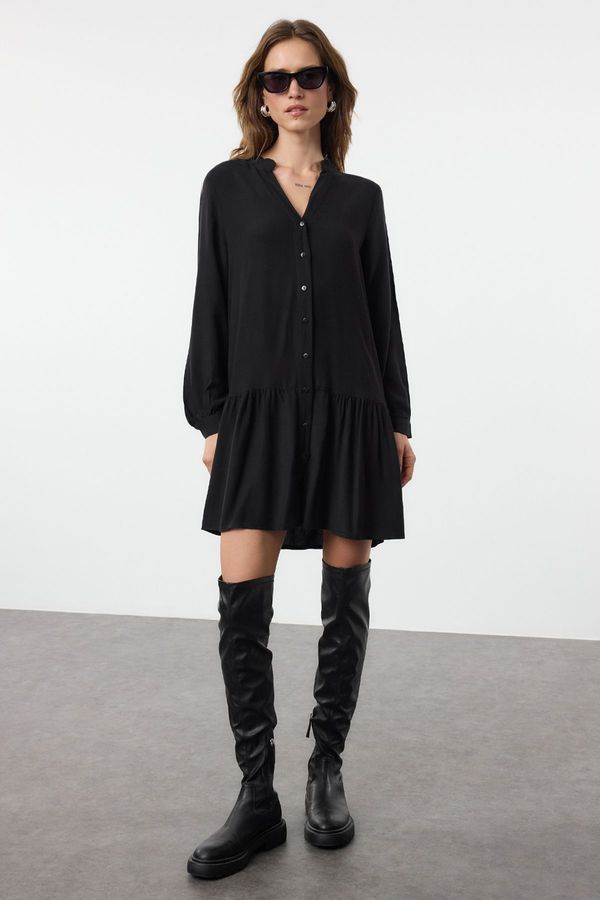 Trendyol Black Plain Mini Woven Dress