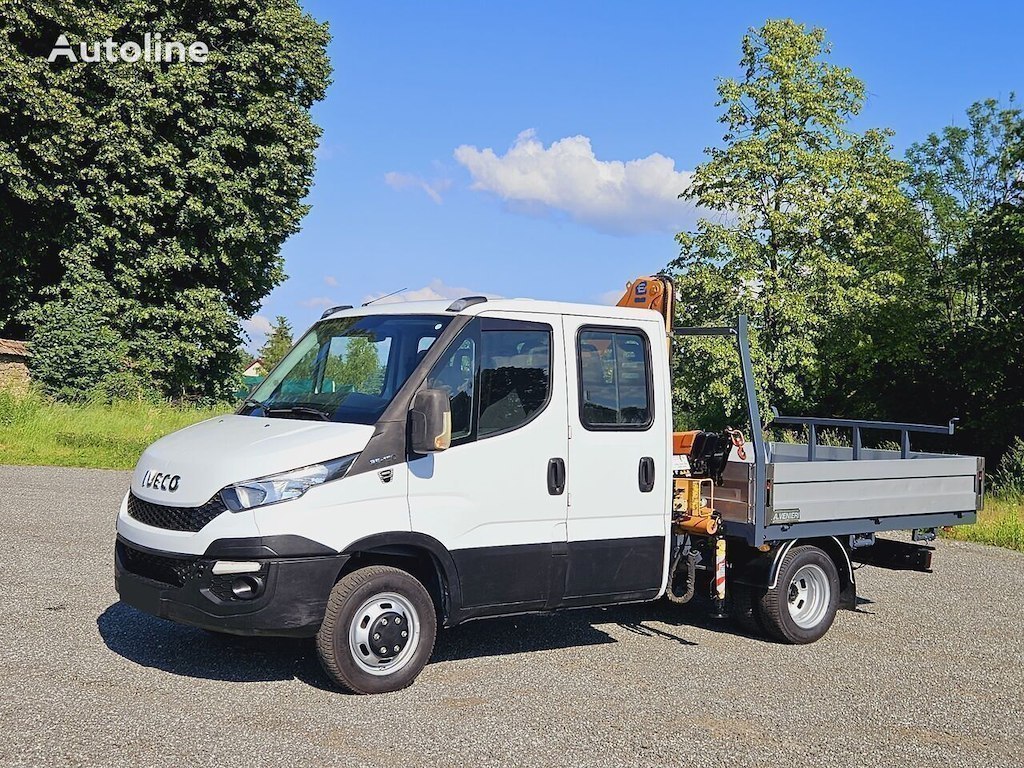 IVECO Daily 35c-15 Doka flatbed + crane Effer kamion s ravnom platformom < 3.5t