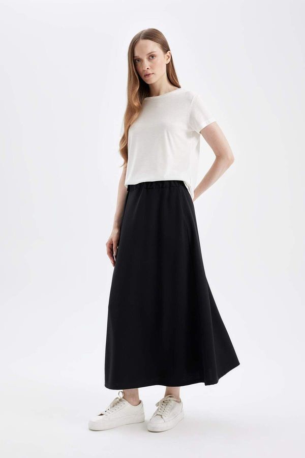 DEFACTO A CUT SCUBA DIVING FABRIC BASIC MAXI SKIRT