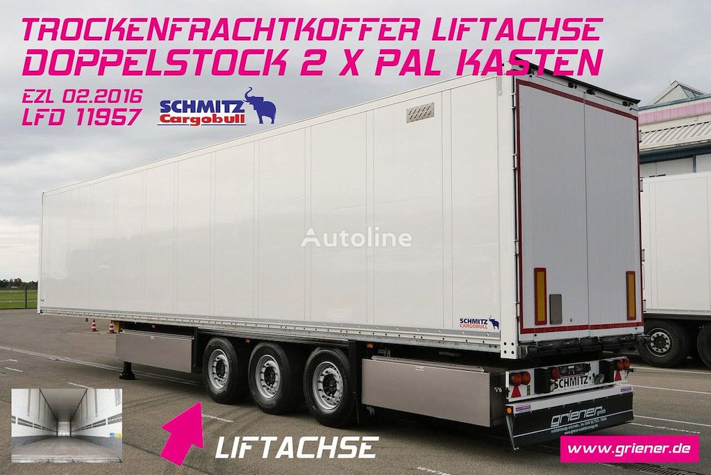 Schmitz Cargobull SKO 24/ DOPPELSTOCK /LIFTACHSE / PAL./ZURRINGE furgon poluprikolica