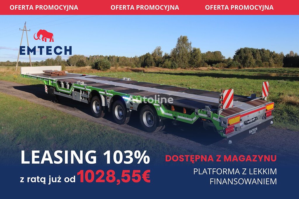 Nova Emtech MODEL: 3.NPZ-S (NA,290), 3 osiowa platforma, zagłębiana LEASING poluprikolica platforma