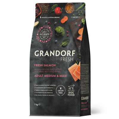 Grandorf Dog Fresh Adult Medium & Maxi Breeds Losos 1kg