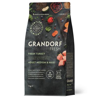 Grandorf Dog Fresh Adult Medium & Maxi Breeds Ćuretina 1kg