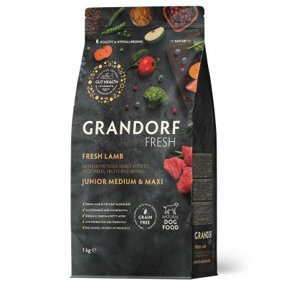 Grandorf Dog Fresh Junior Medium & Maxi Breeds Jagnjetina 1kg