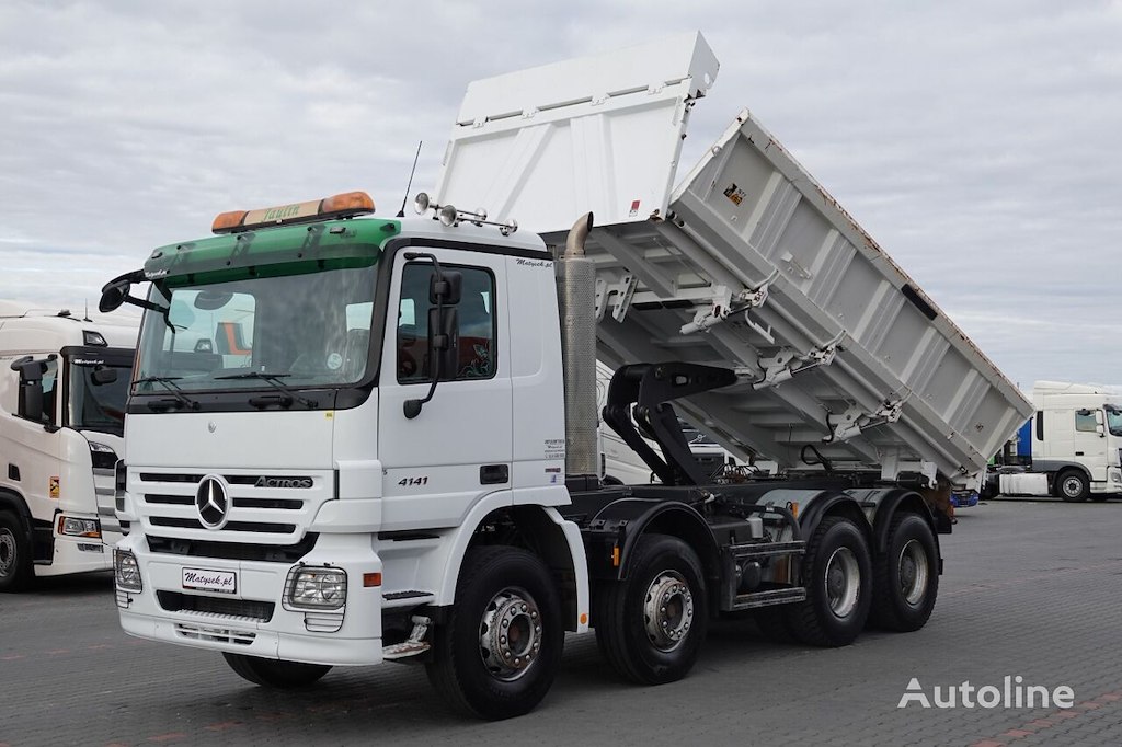 Mercedes-Benz ACTROS 4141 / 8x4 / WYWROTKA / HYDROBURTA / BORDMATIC / MEILLER kiper