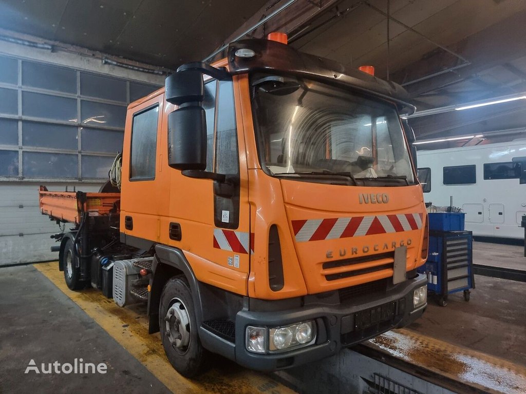 IVECO Eurocargo 100E18 Doka 3 way tipper + crane kiper